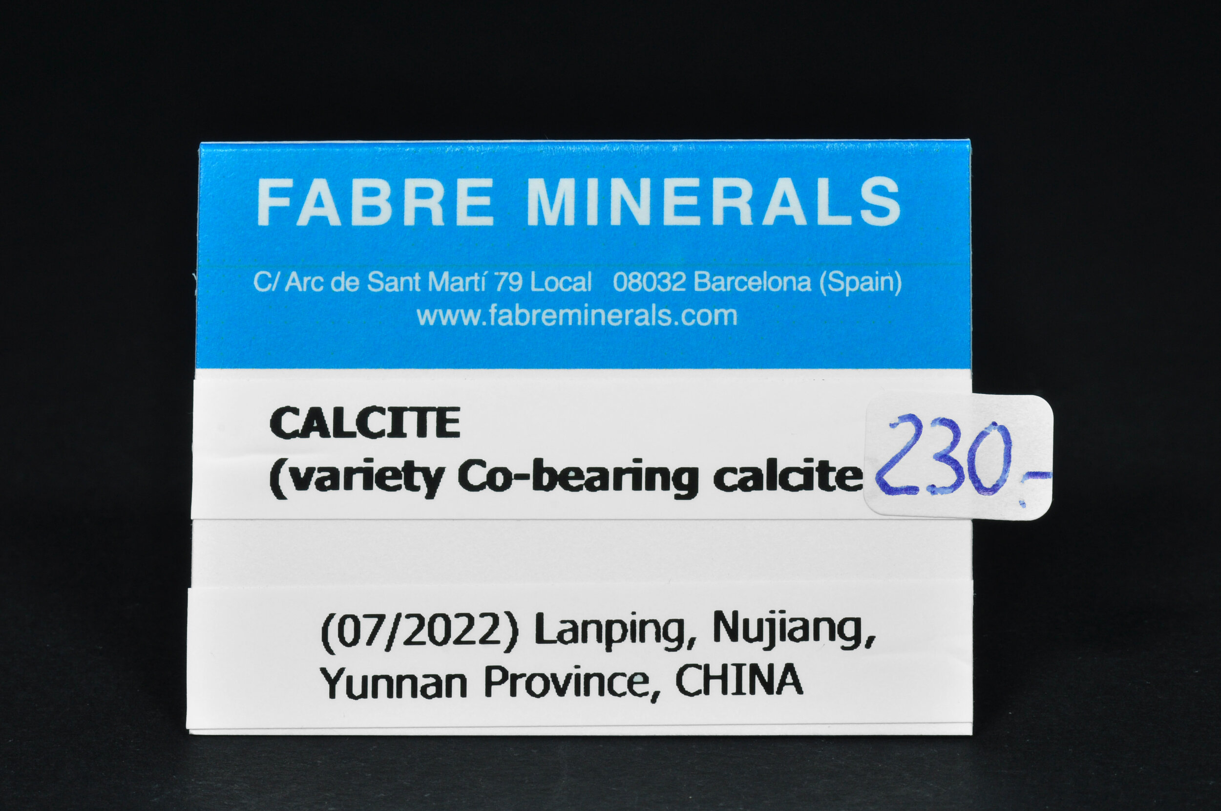 Calcite (variety Co-bearing calcite) - Lanping, Nujiang Autonomous ...