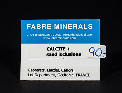 Mineral Specimen: Calcite with sand inclusions - Fabre Minerals