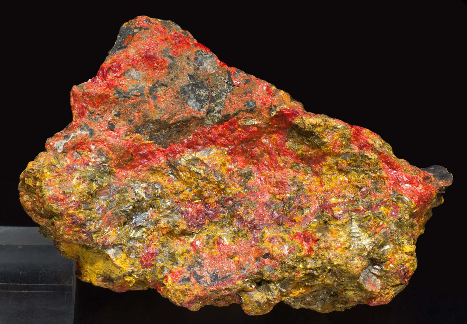 Getchellite with Realgar and Orpiment - Getchell Mine, Adam Peak ...