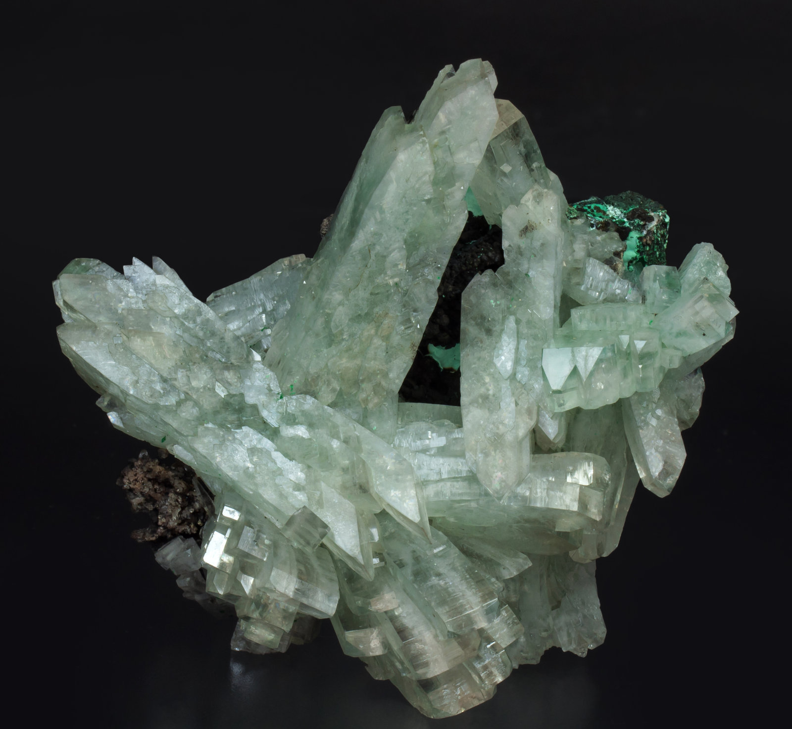 Baryte with Malachite - Shangulowé Mine, Kambove District, Katanga ...