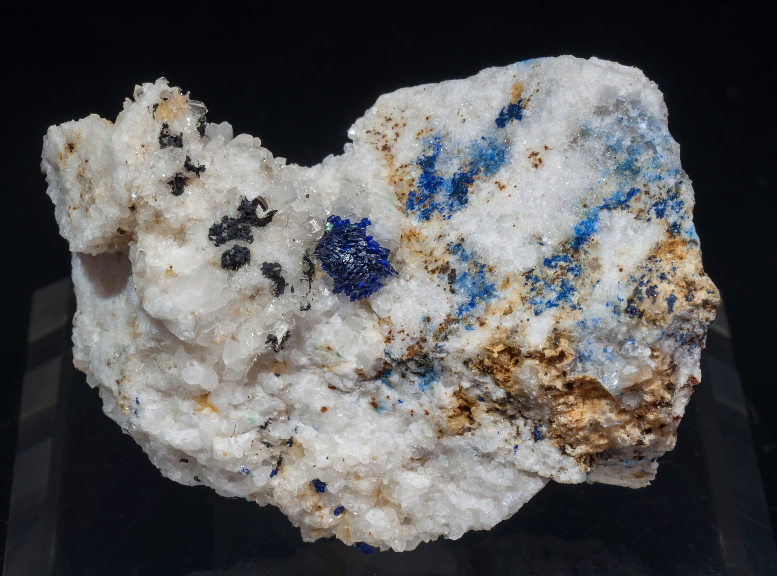 Azurite with Quartz - Llamas Quarry, Obdulia vein, Caravia mining area ...