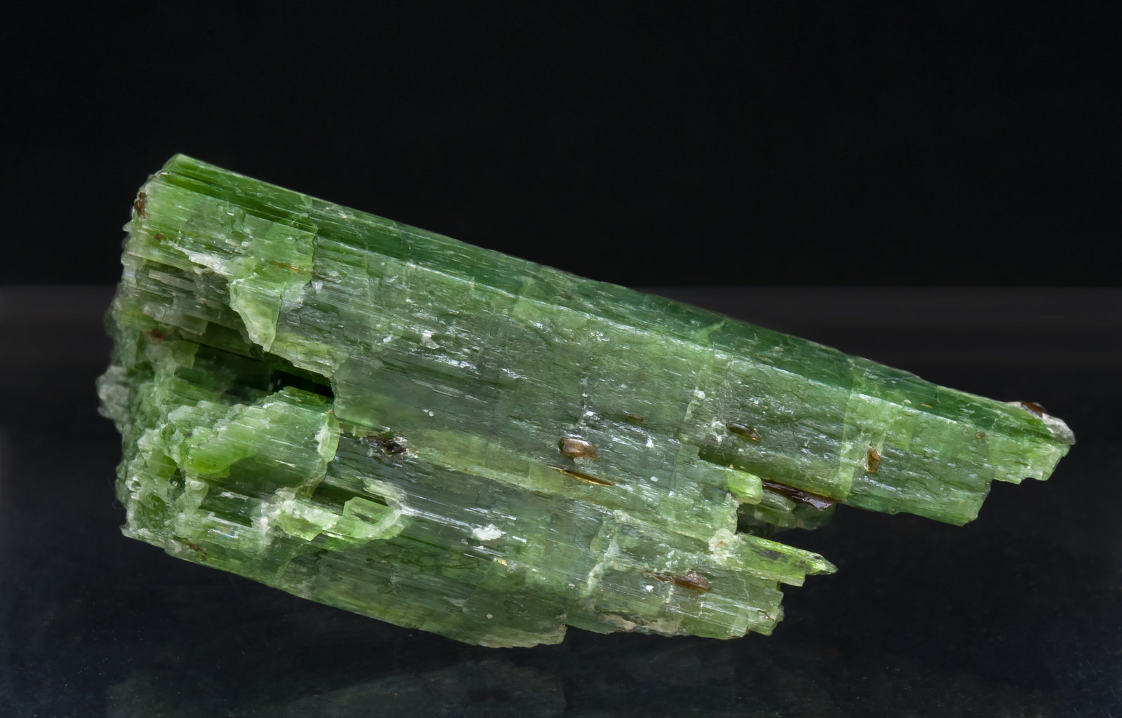 Tremolite (Cr-bearing variety) with Graphite and Clinohumite - Washburn ...