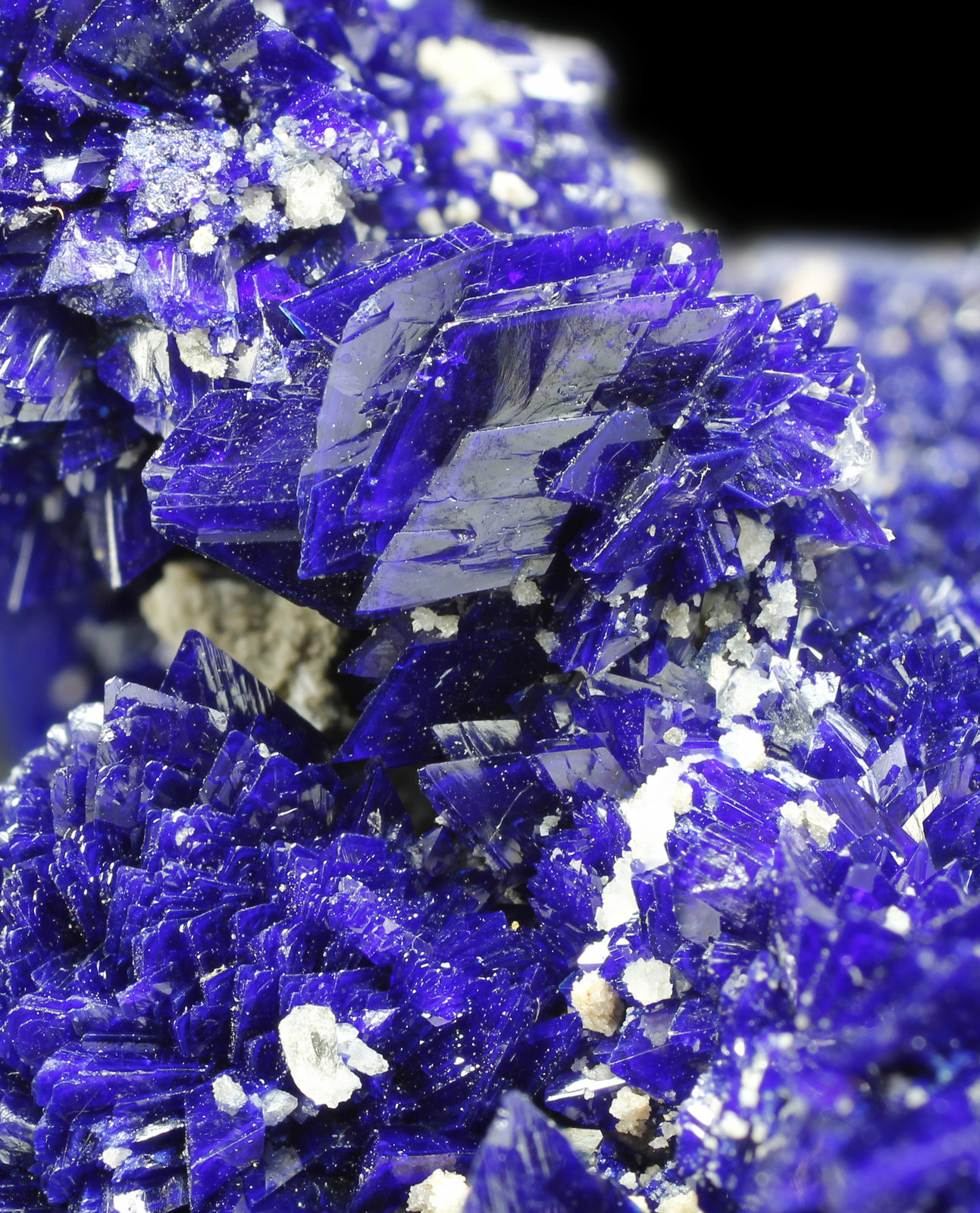 Azurite with Baryte - El Fecht prospects, El Fecht, Oumjrane, Tinghir ...