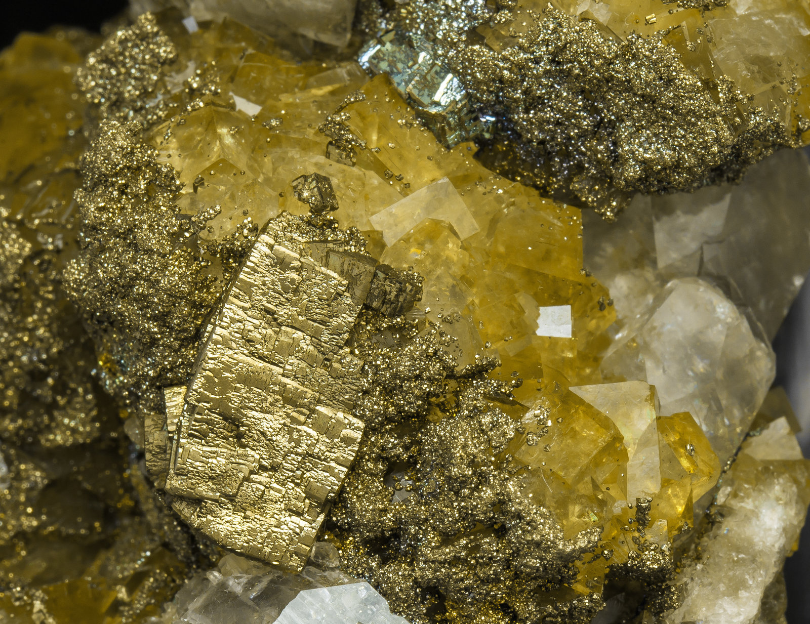 Calcite With Fluorite And Pyrite Villabona Mines Barrio De La