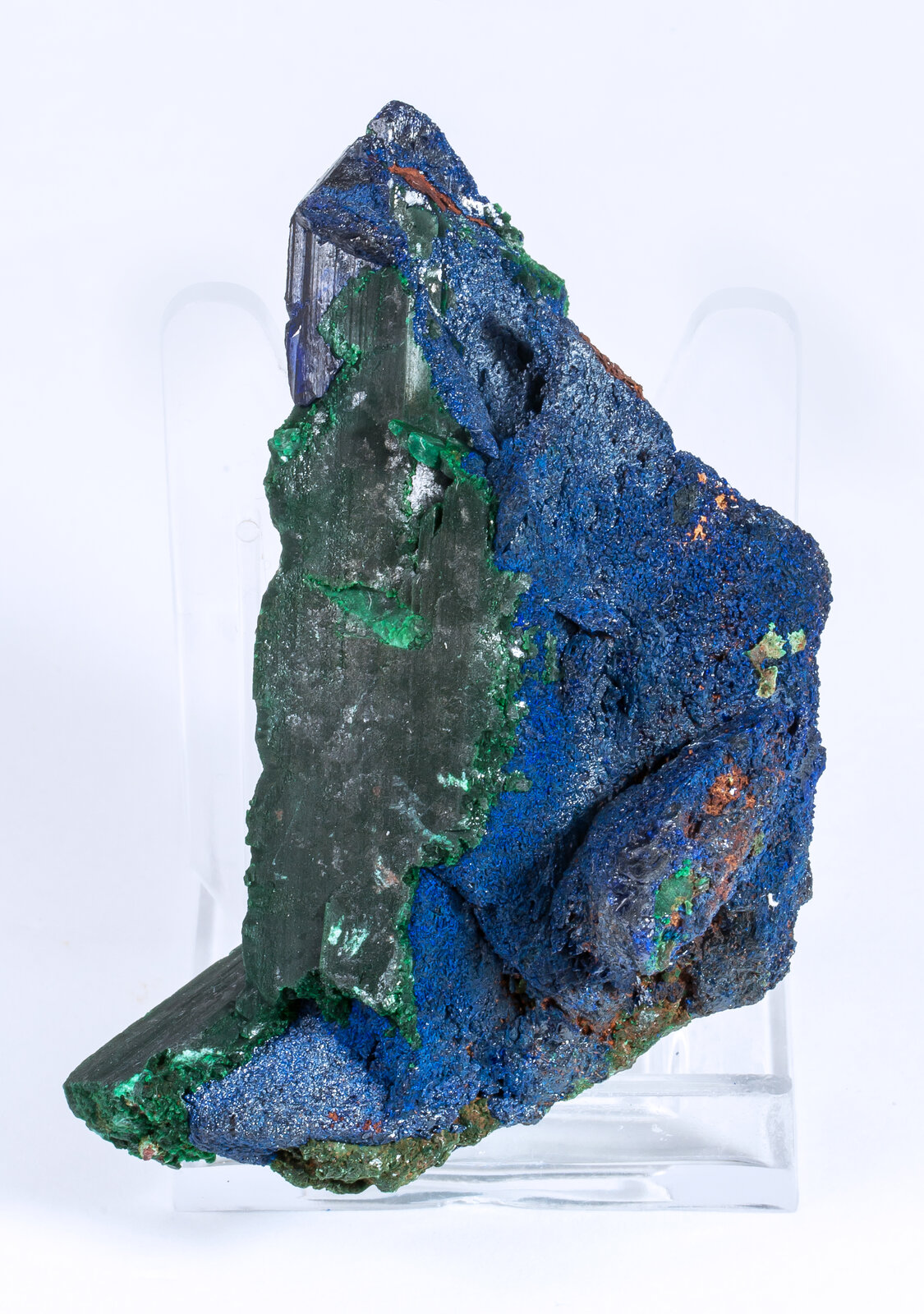 Azurite with Malachite after Azurite - Touissit, Touissit District ...