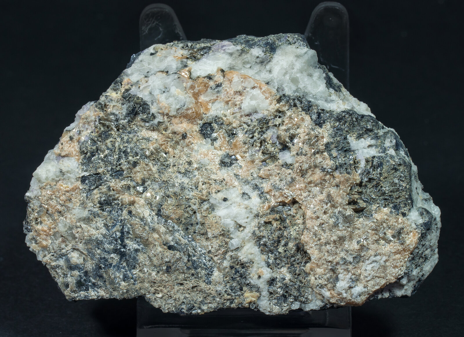 Wulfenite (variety chillagite) with Baryte, Fluorite, Cerussite and ...