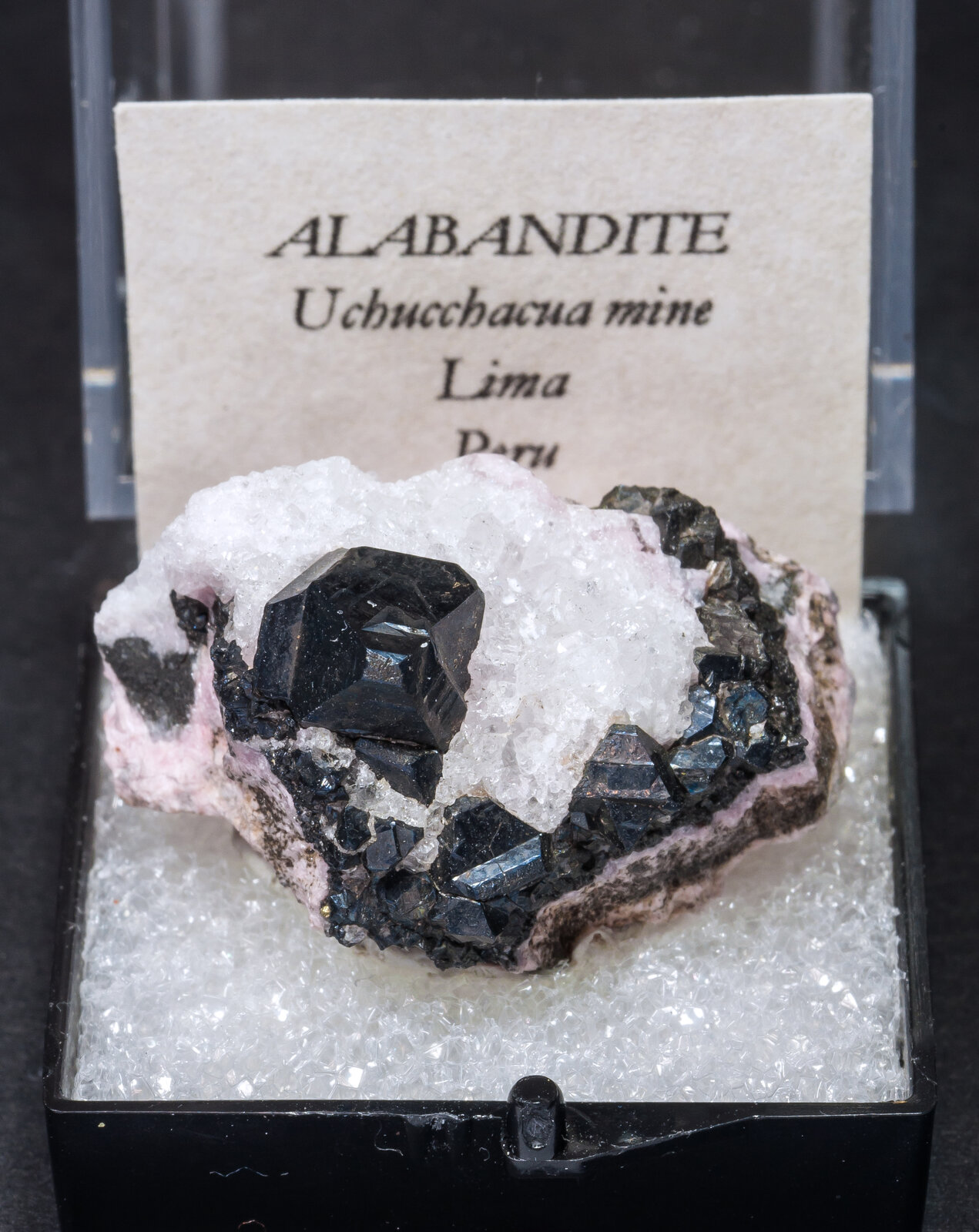 Alabandite with Calcite and Rhodochrosite - Uchucchacua Mine, Oyón ...