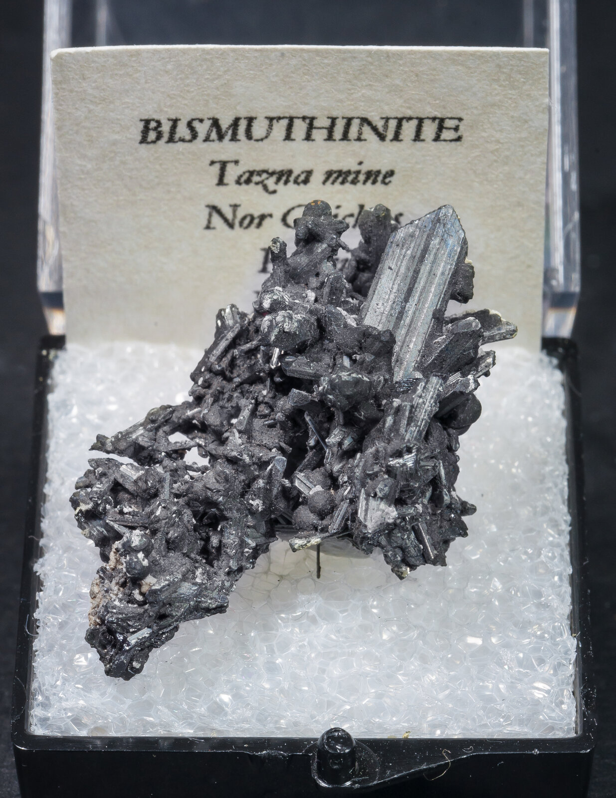 Bismuthinite with Pyrite-Marcasite - Tazna Mine (Tazna-Rosario Mine ...