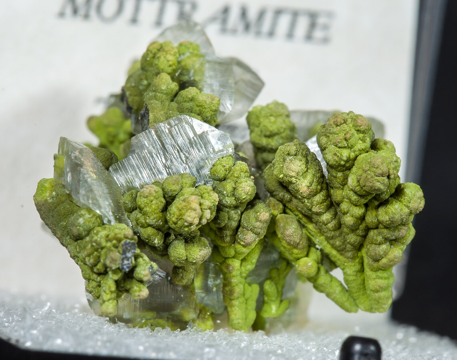 Mottramite with Calcite - Tsumeb Mine, Tsumeb, Otjikoto Region Namibia ...