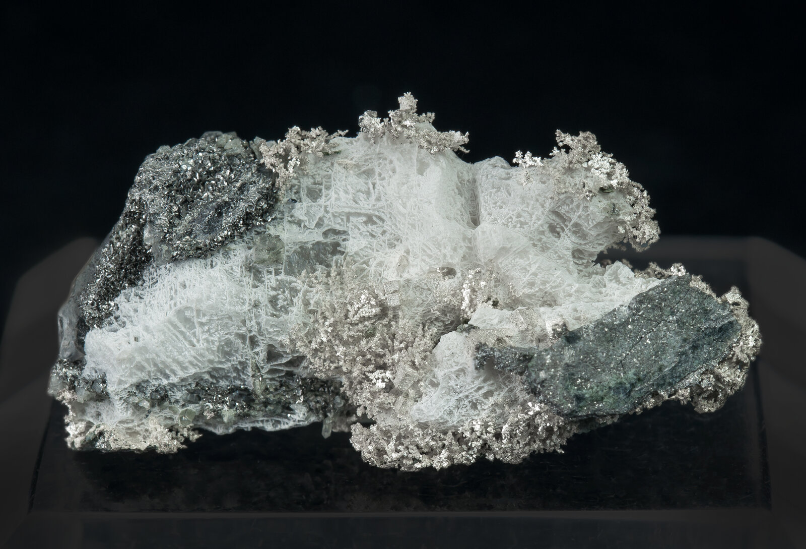 Silver With Calcite And L llingite A t Ahmane Agdz Bou Azzer Mining silver-with-calcite-and-l-llingite-a-t-ahmane-agdz-bou-azzer-mining