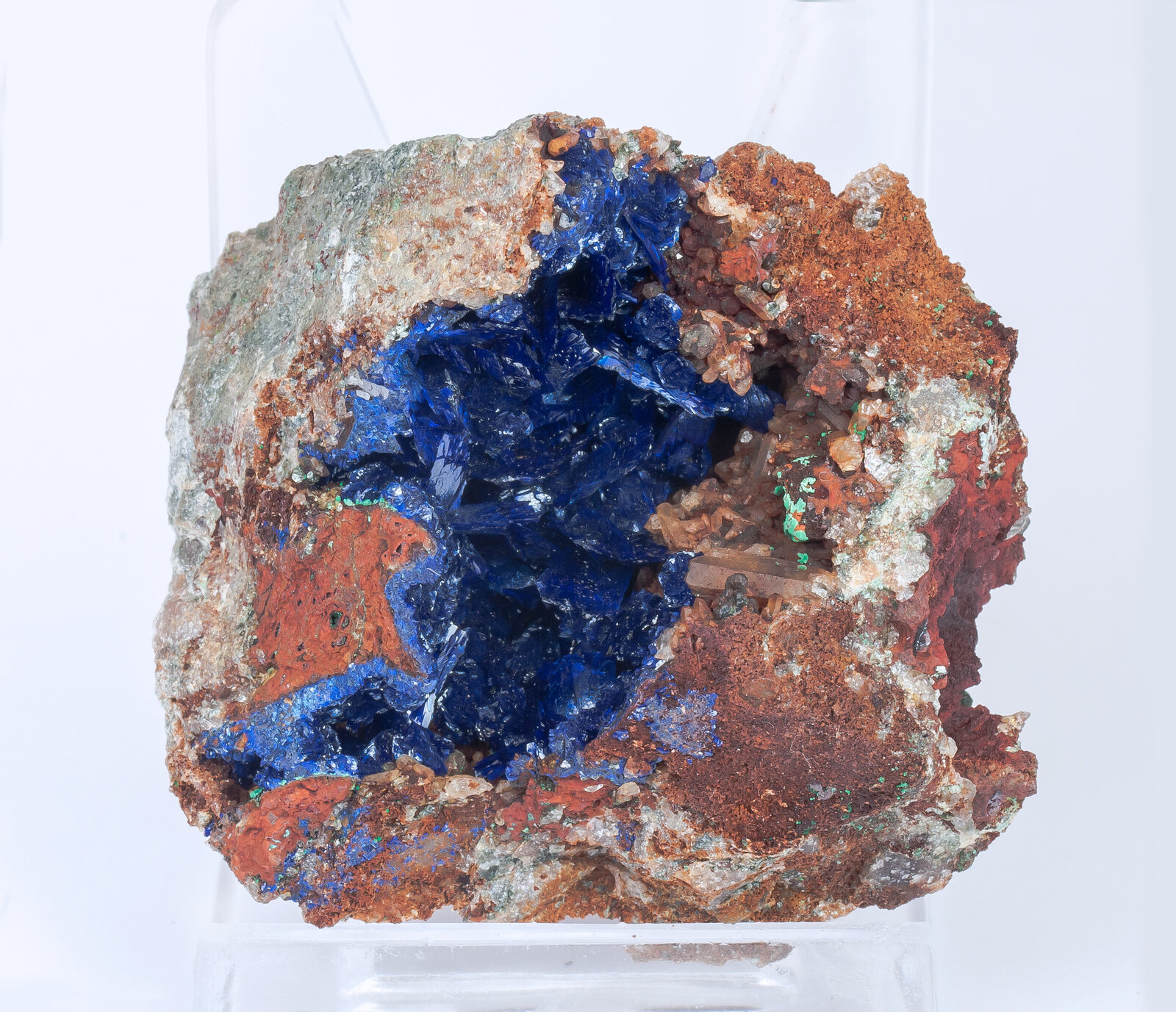 Azurite with Quartz - Tazalarht mining area, Taroudant Province, Souss ...
