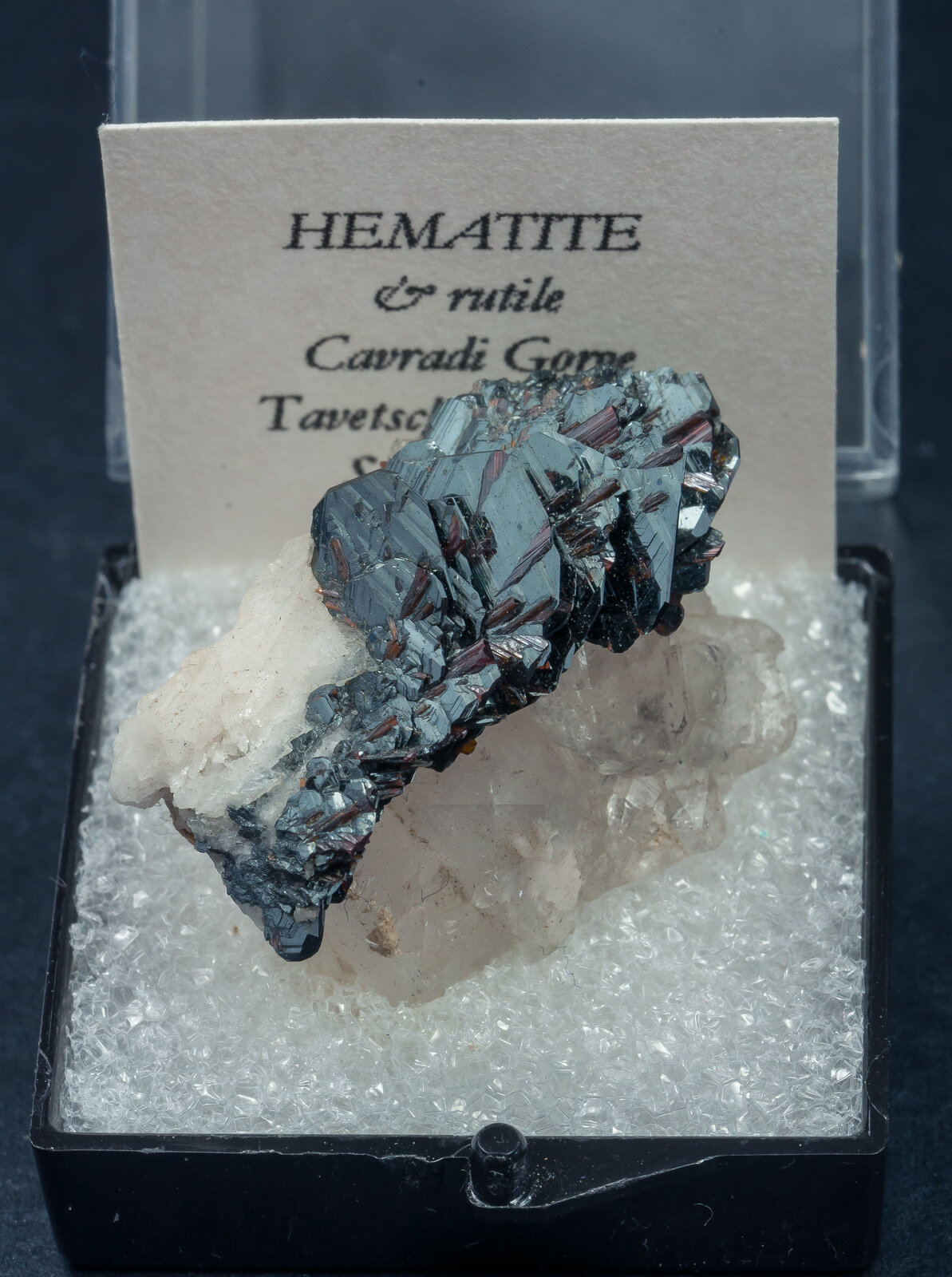Hematite with Rutile, Albite and Quartz - Cavradi Gorge (Val Cavradi), Tujetsch (Tavetsch ...