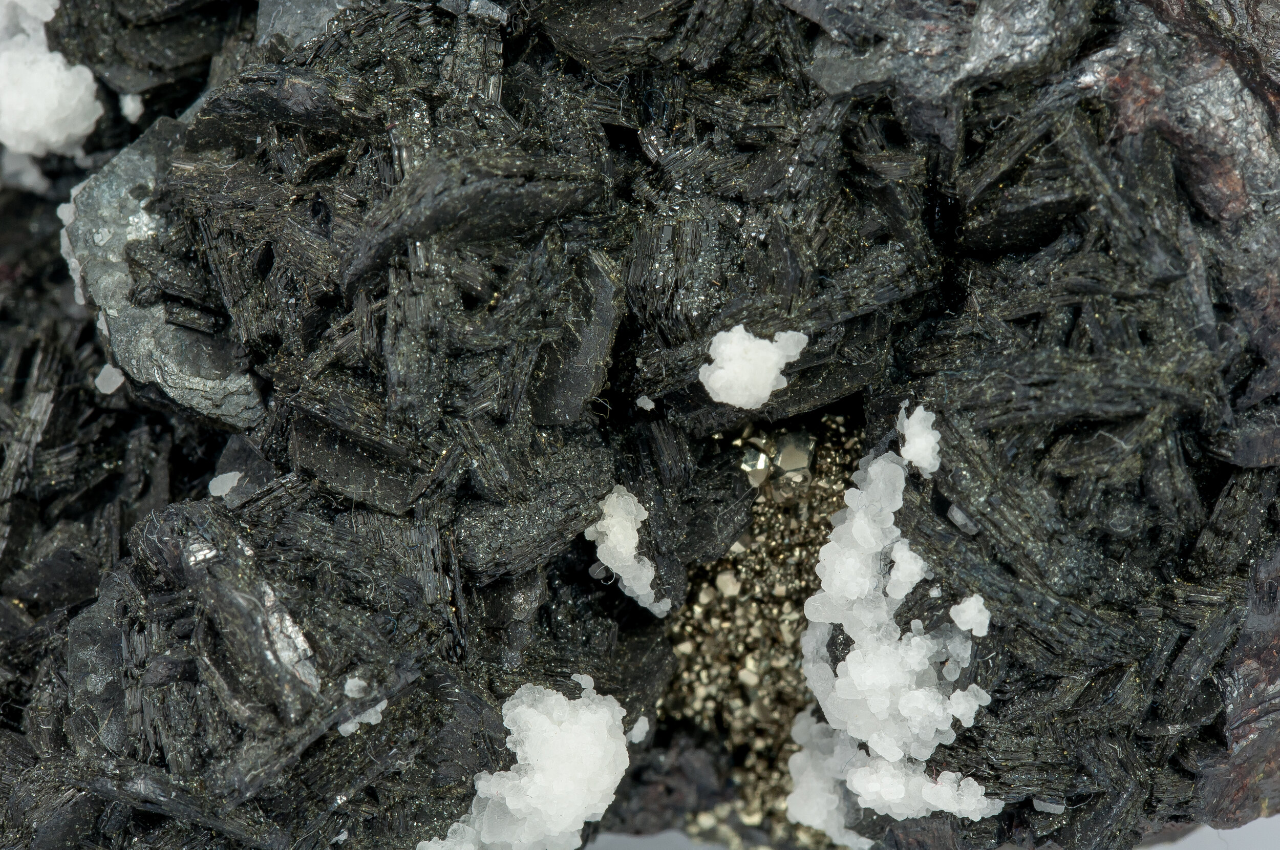 Wurtzite With Calcite And Pyrite Huanzala Mine Huallanca District wurtzite-with-calcite-and-pyrite-huanzala-mine-huallanca-district