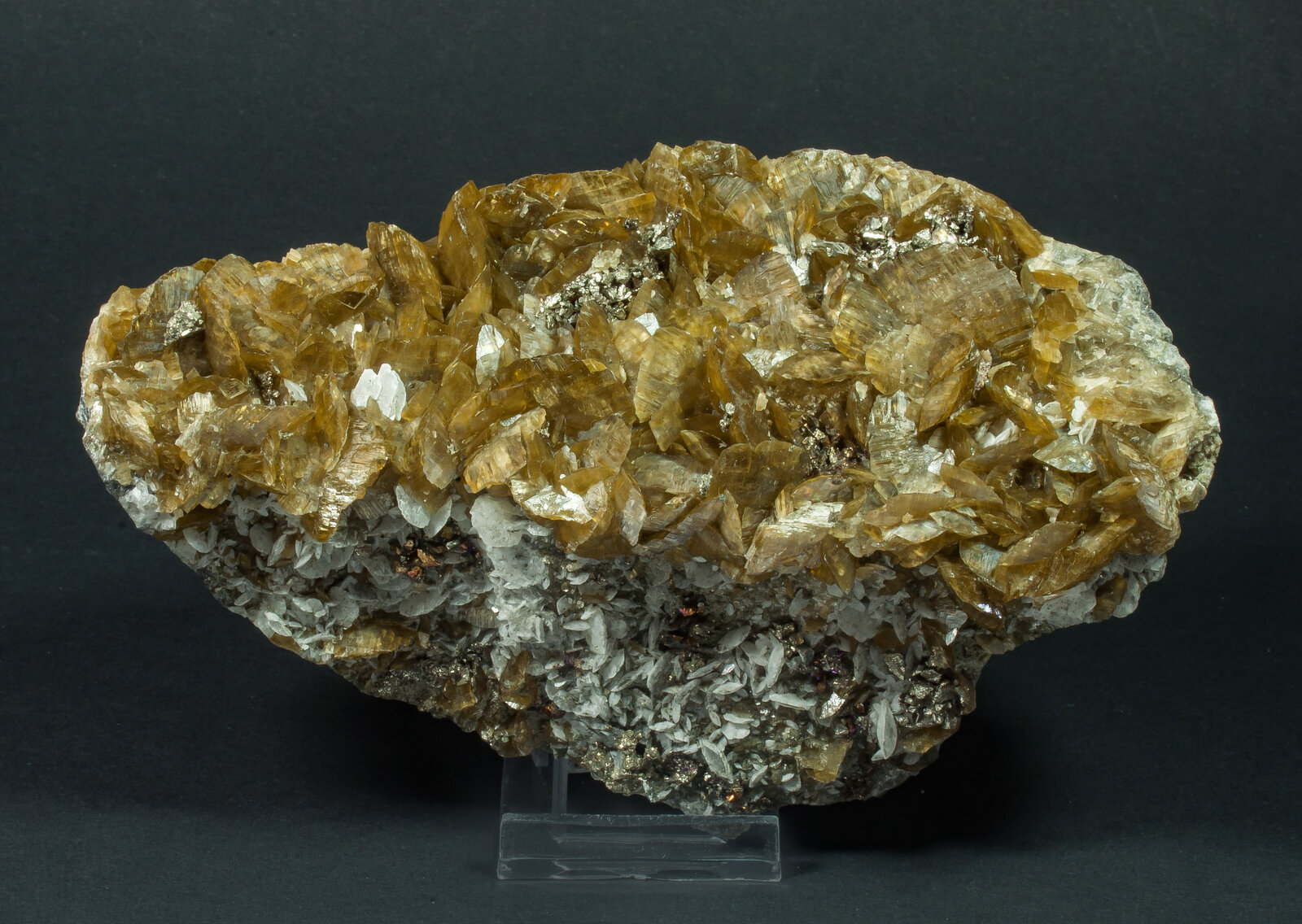 Siderite with Calcite and Pyrite - La Mure coal mines, La Mure ...