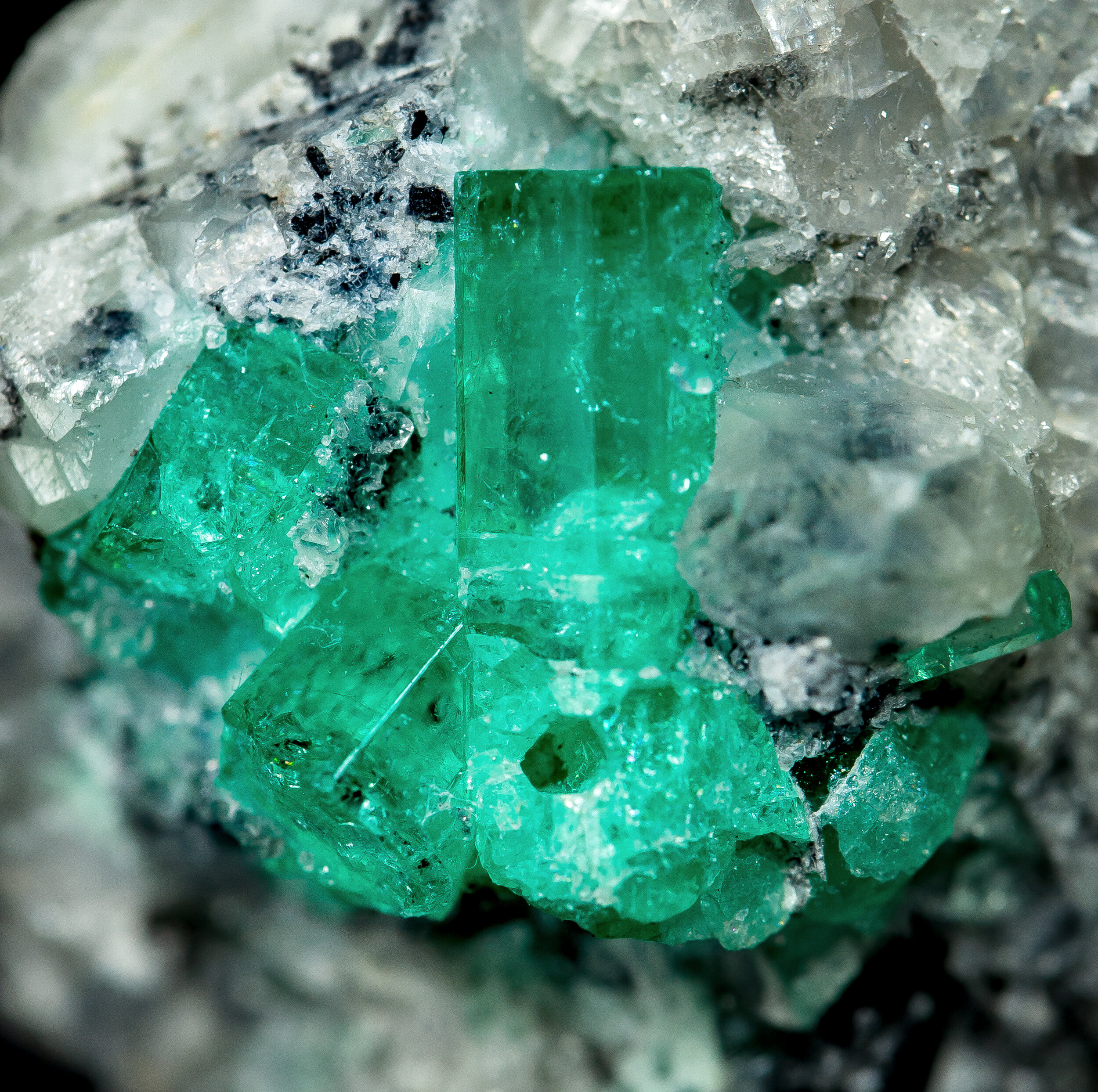 Beryl (variety emerald) - La Pita mining district, Municipio Maripí ...