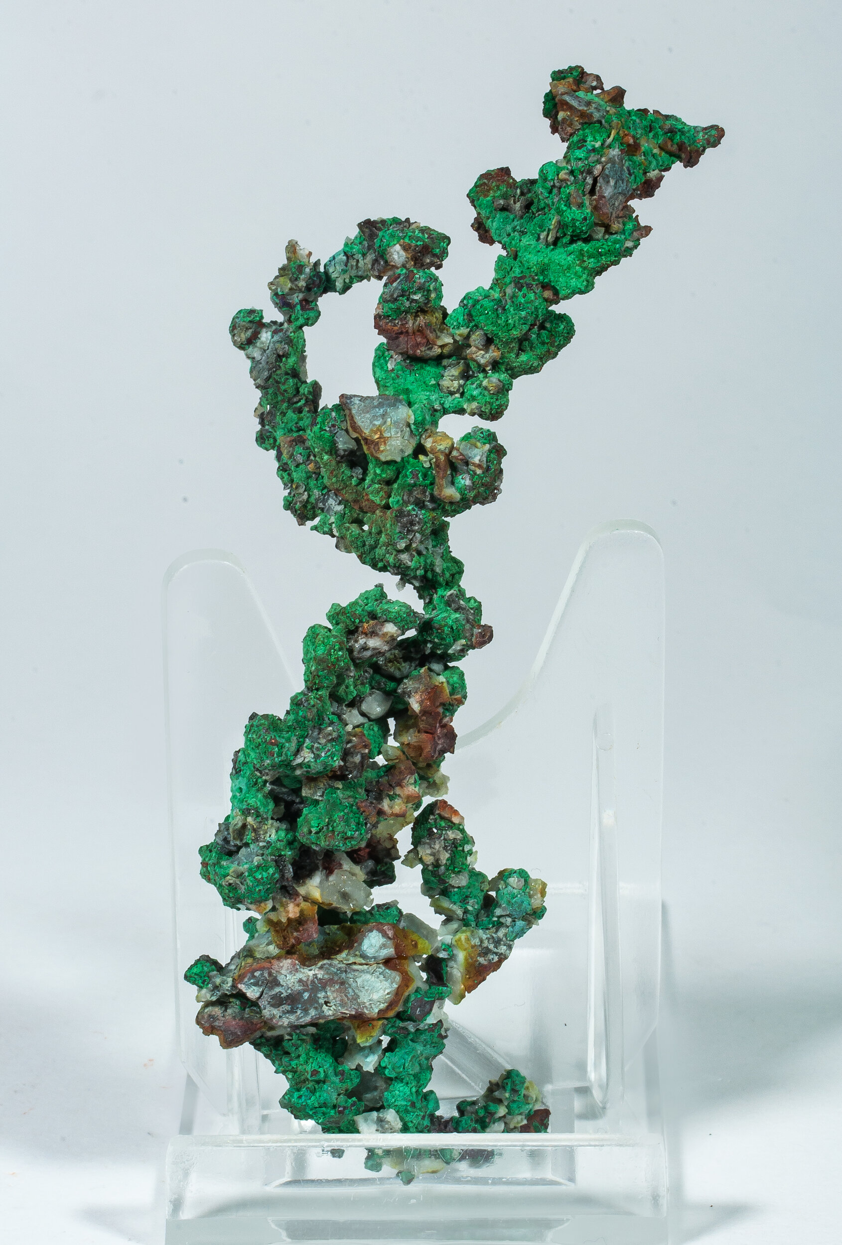 Copper with Malachite - Bou Nahas Mine, Oumjrane mining area, Alnif ...