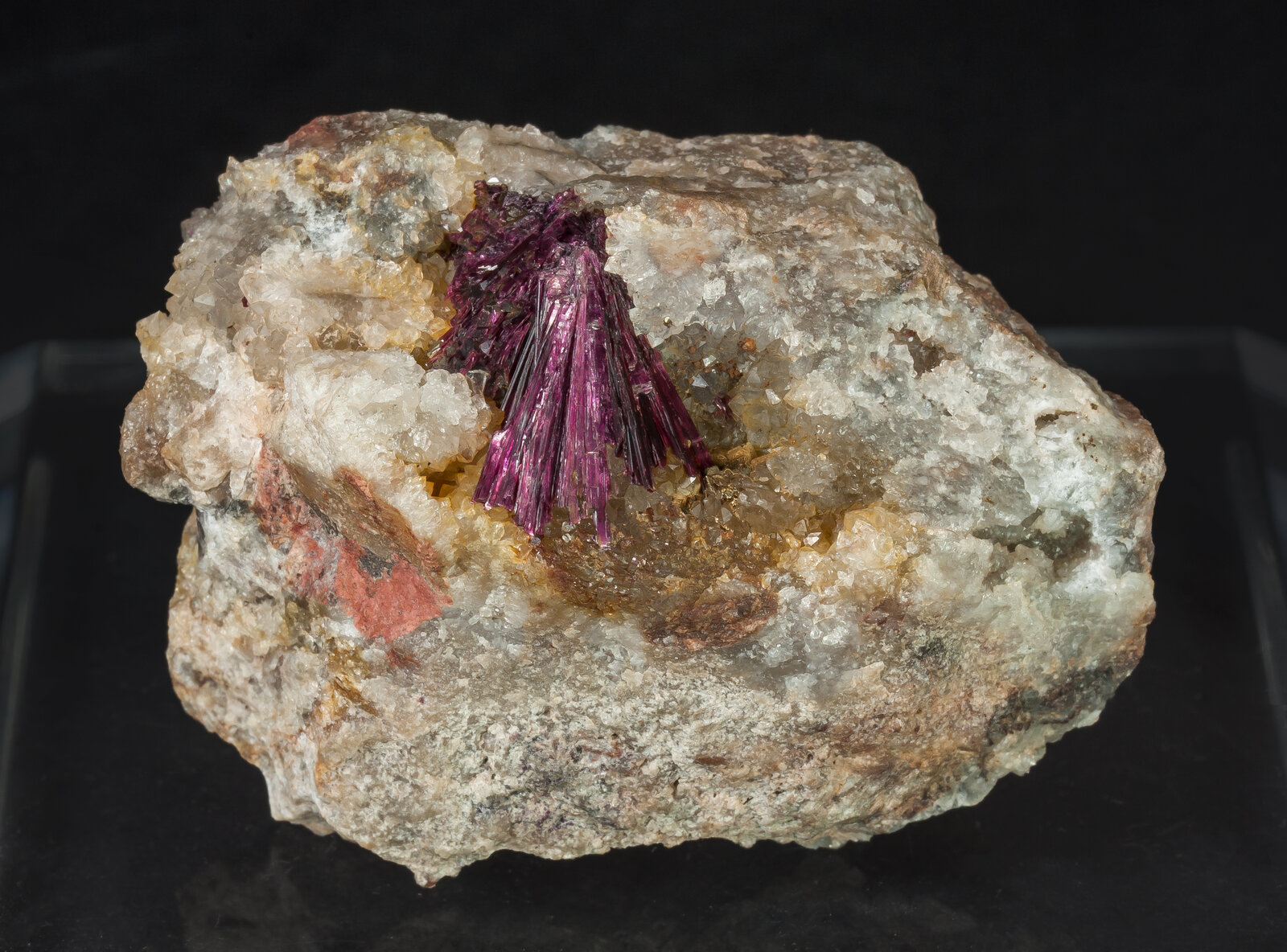 Erythrite with Quartz - Schneeberg District, Erzgebirgskreis, Saxony ...