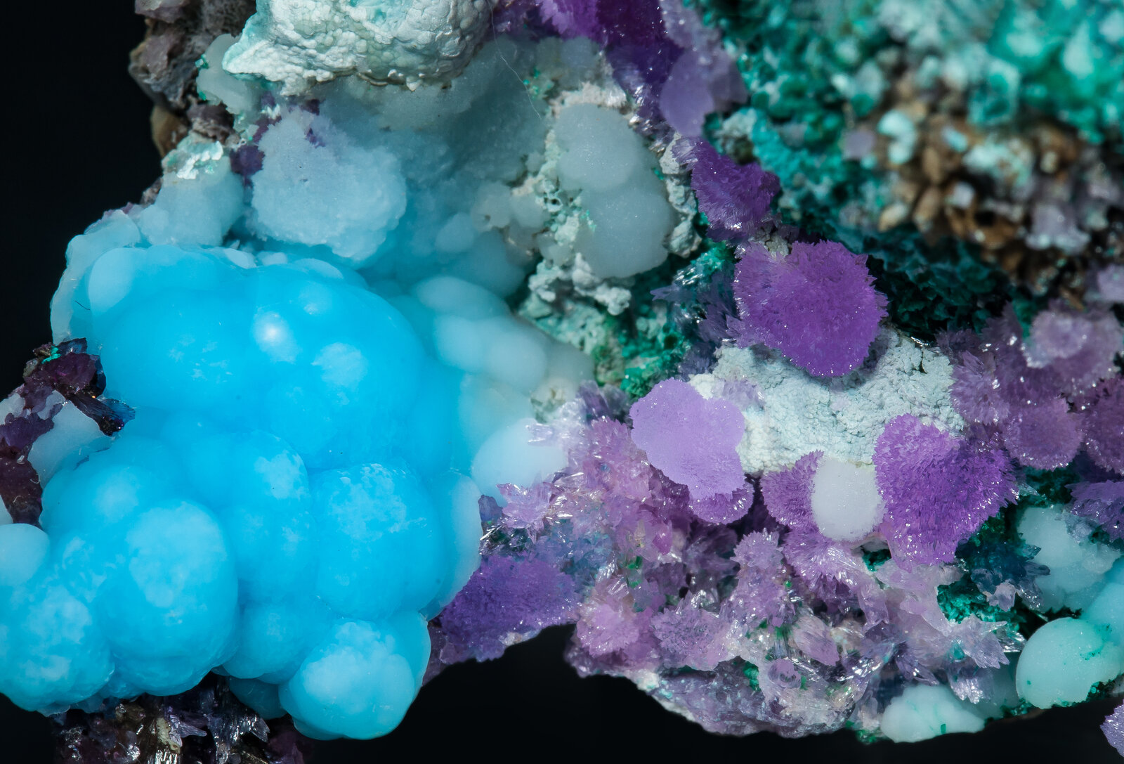 Calcite (variety Co-bearing calcite) with Calcite and Malachite ...