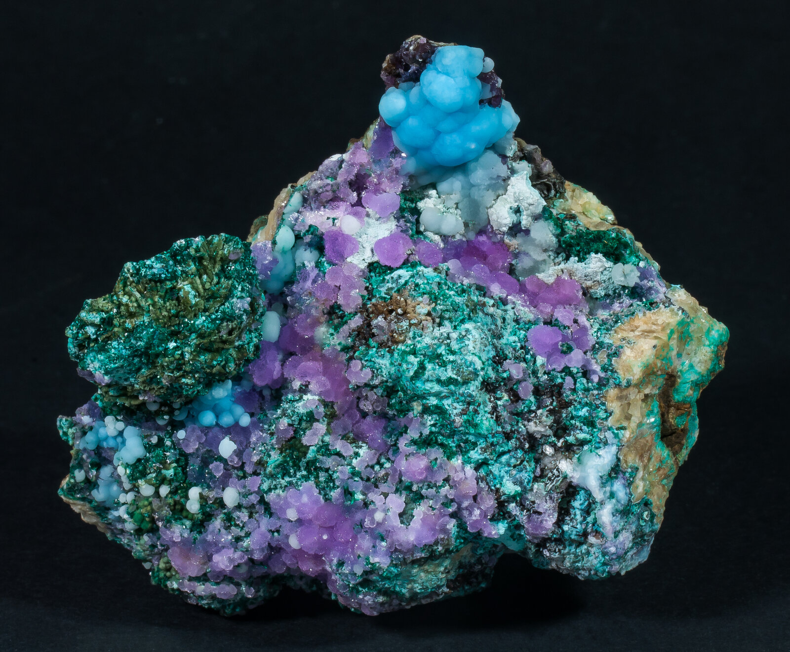 Calcite (variety Co-bearing calcite) with Calcite and Malachite ...