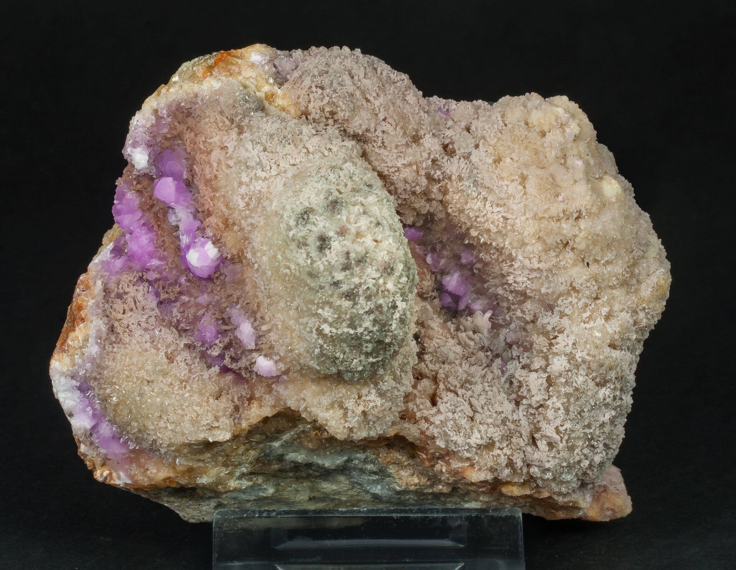 Talmessite with Calcite and Calcite (variety Co-bearing calcite ...