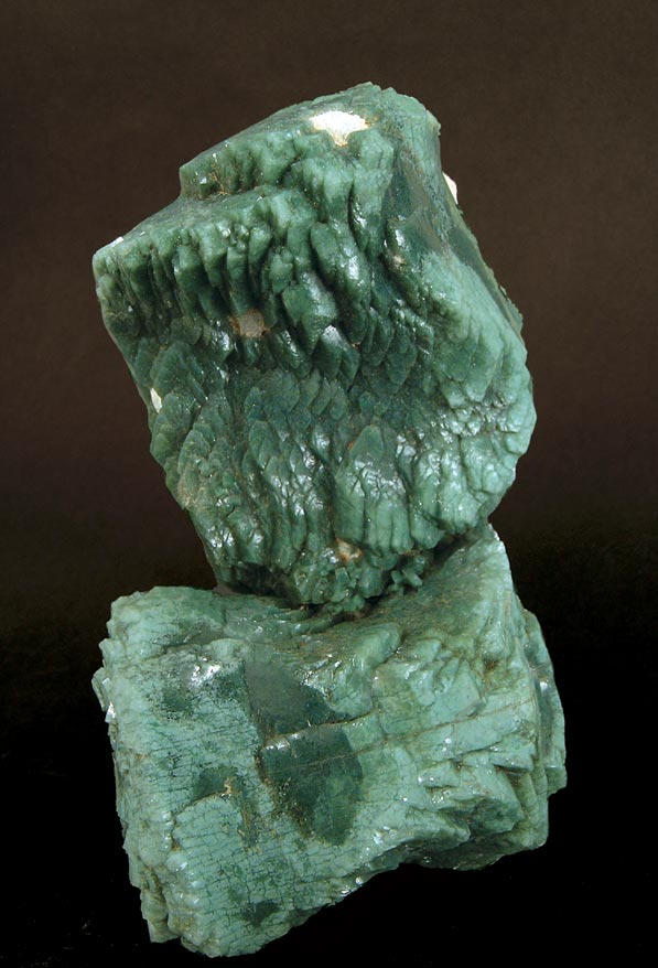 Celadonite included in Heulandite-Ca - Jalgaon District, Maharashtra ...