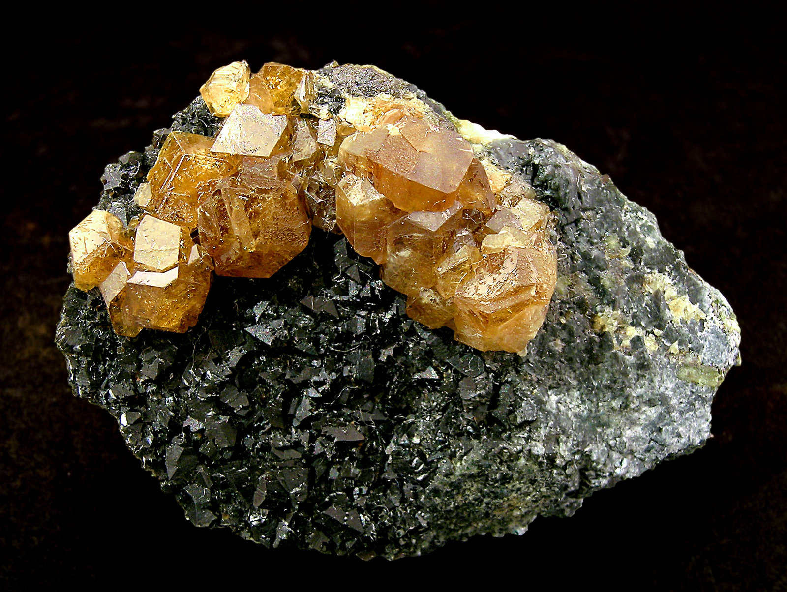 Andradite (variety topazolite) with Clinochlore - Yellow Cat Mine, New ...