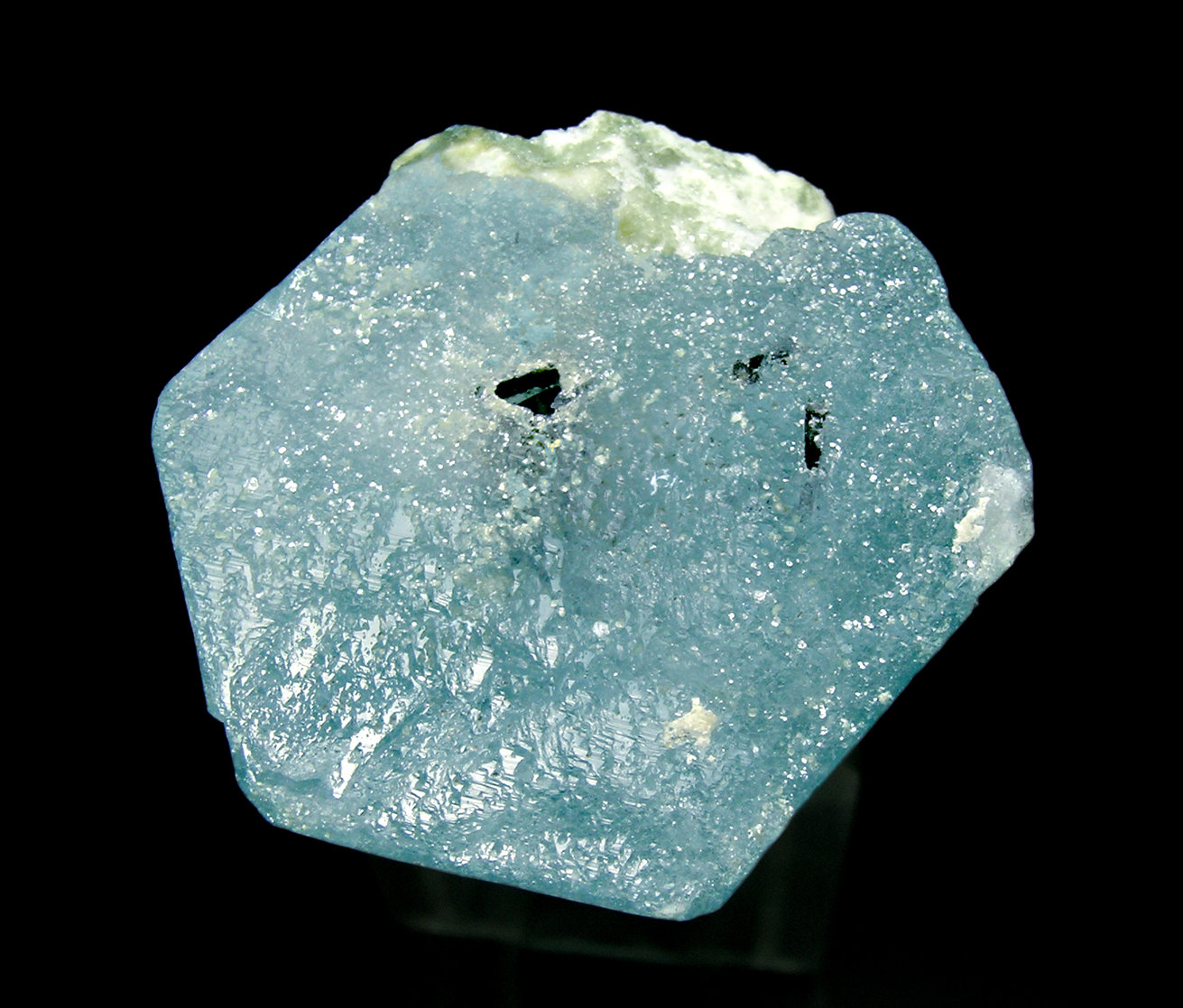 Beryl (variety aquamarine) with Albite and Schorl - Nyet Bruk, Braldu ...