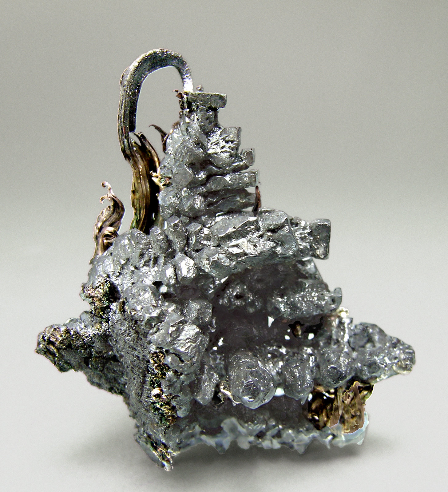 Silver with Acanthite - Himmelsfürst Mine, Brand-Erbisdorf, Freiberg ...