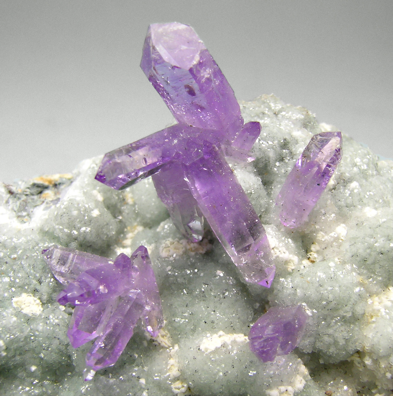 Quartz (variety amethyst) with Calcite - Capurru Quarry, Osilo, Sassari ...