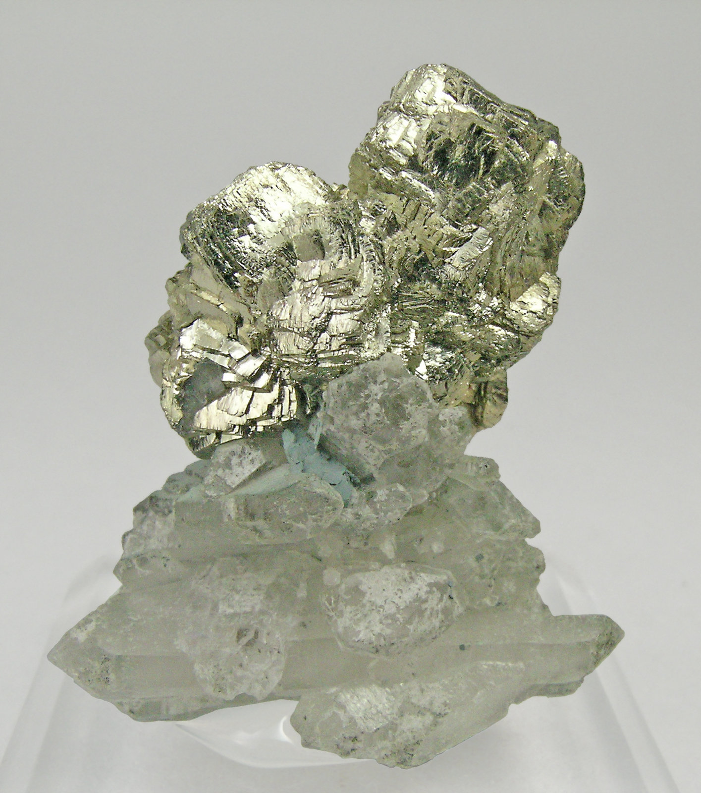 Pyrite with Quartz - Iouriren Mine (AGM Mine), Akka, Tafraout, Tiznit ...