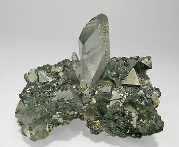 Mineral Specimen: Stannite with Arsenopyrite and Quartz - Fabre Minerals